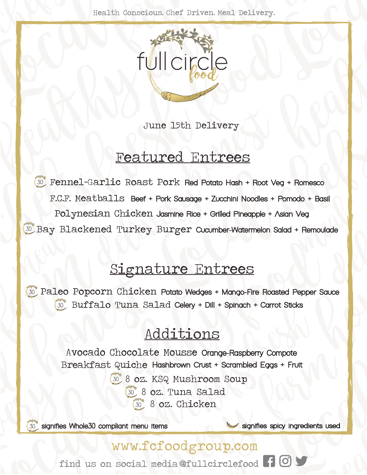 5 Meal Plan - Full Circle Food